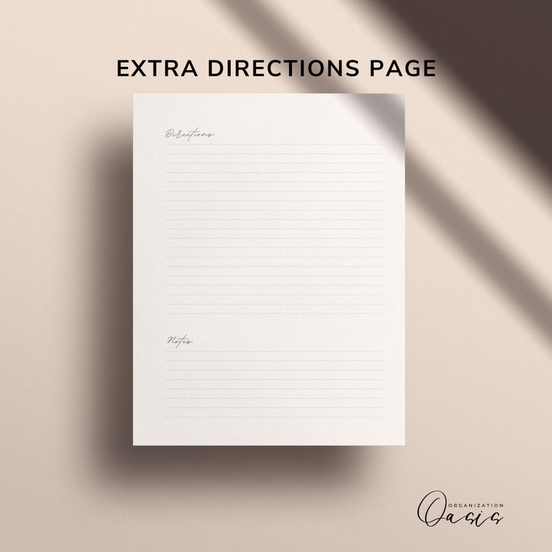 Recipe Template Printable, Recipe Book, Blank Recipe Page, Recipe Card ...