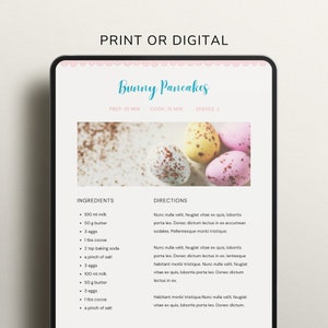 Easter Cookbook Template, Editable Recipe Book Template, Colorful ...