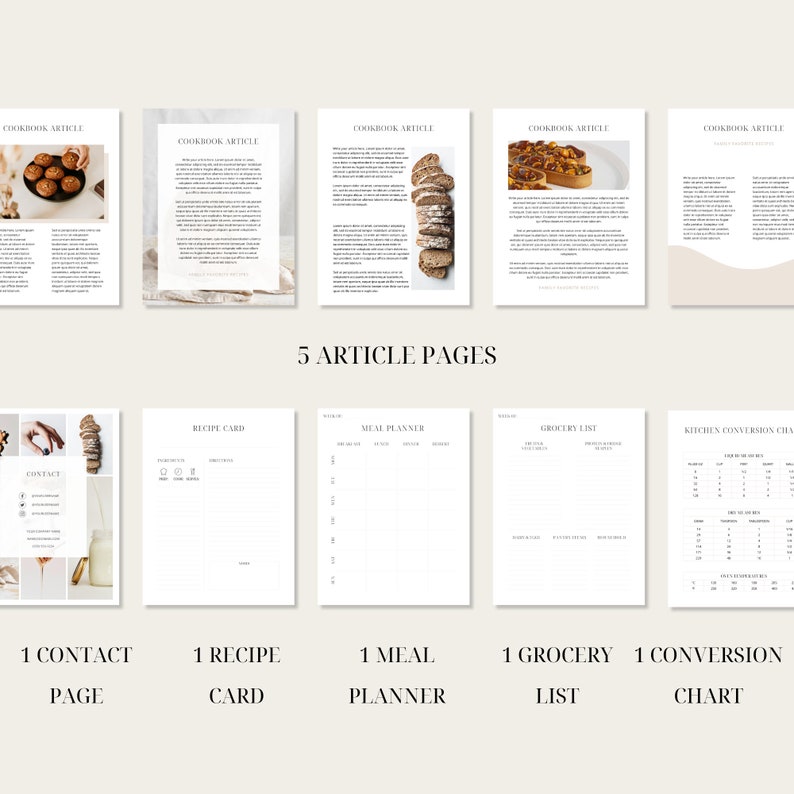 100 Page Cookbook Template, Recipe Book Template, Cook Book Template ...