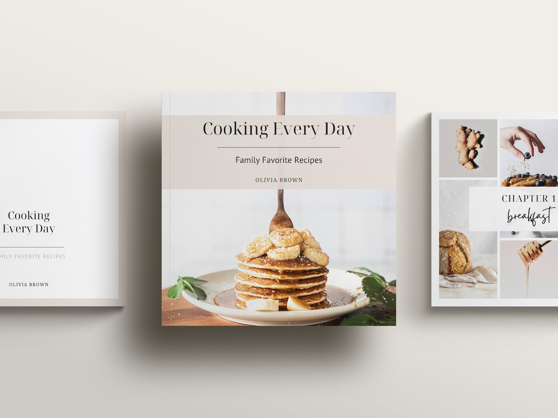 Cookbook Template for Canva, Editable Cookbook Pages, Family Recipes ...
