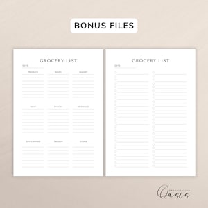 Monthly Meal Planner Printable Minimalist, 30 day Menu Planner, Monthly ...