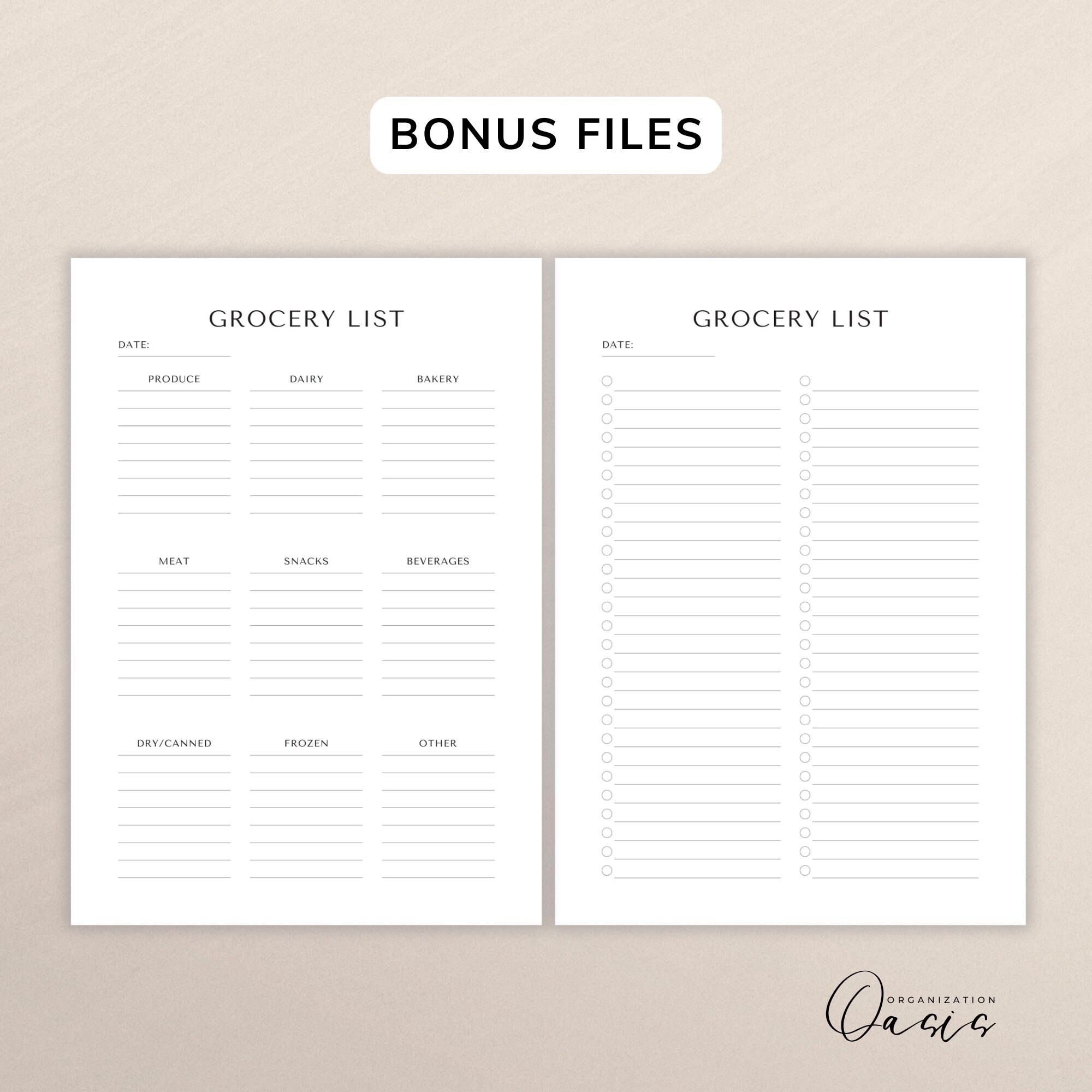 Monthly Meal Planner Printable Minimalist, 30 day Menu Planner, Monthly ...