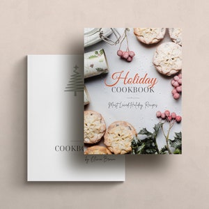 Christmas Cookbook Template, Holiday Recipe Book Editable Canva ...