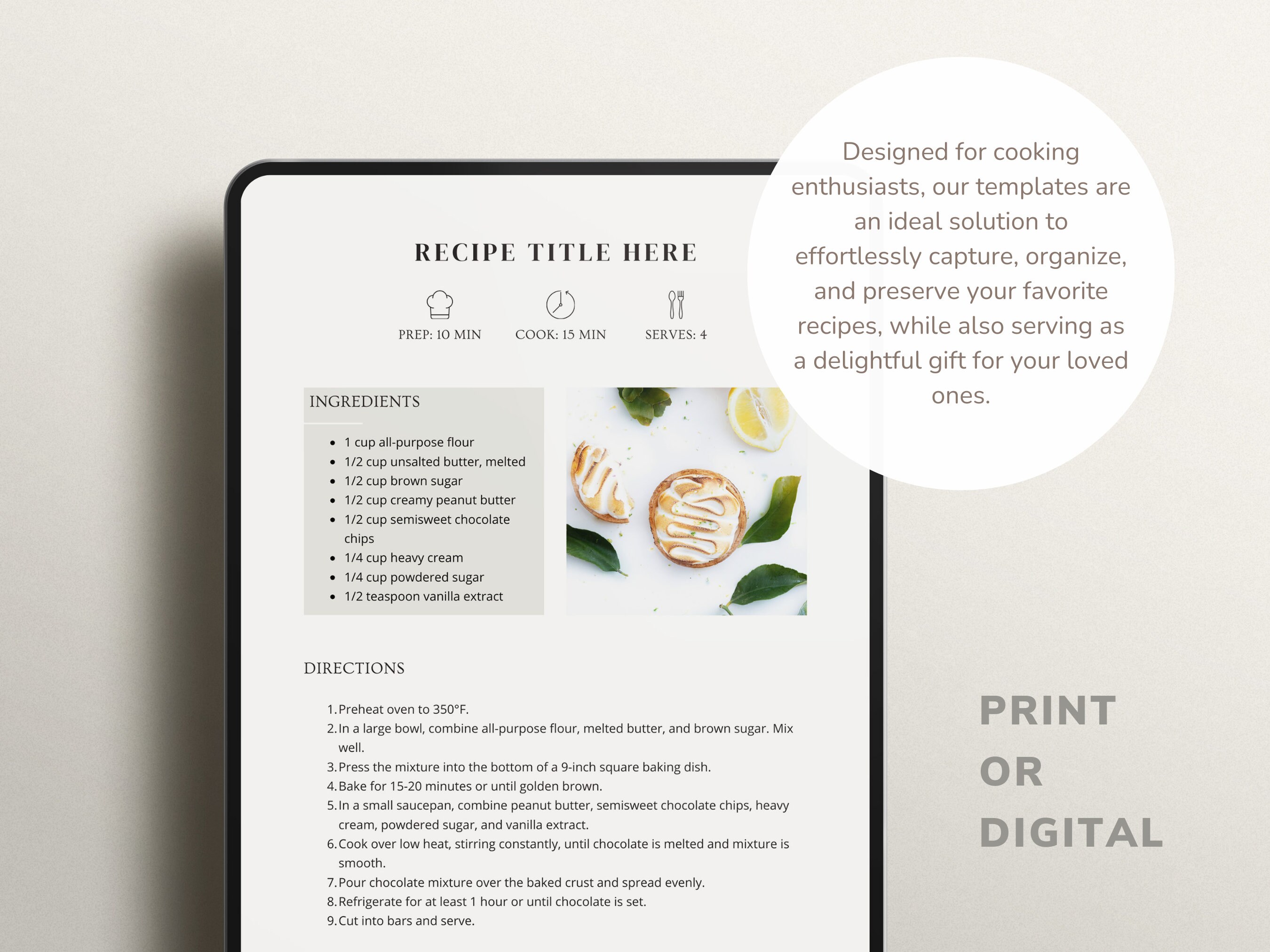 Cookbook Template, Editable Recipe Book Template, Recipe Page Template ...
