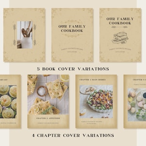 Vintage Style Cookbook Template, Editable Recipe Book Template ...