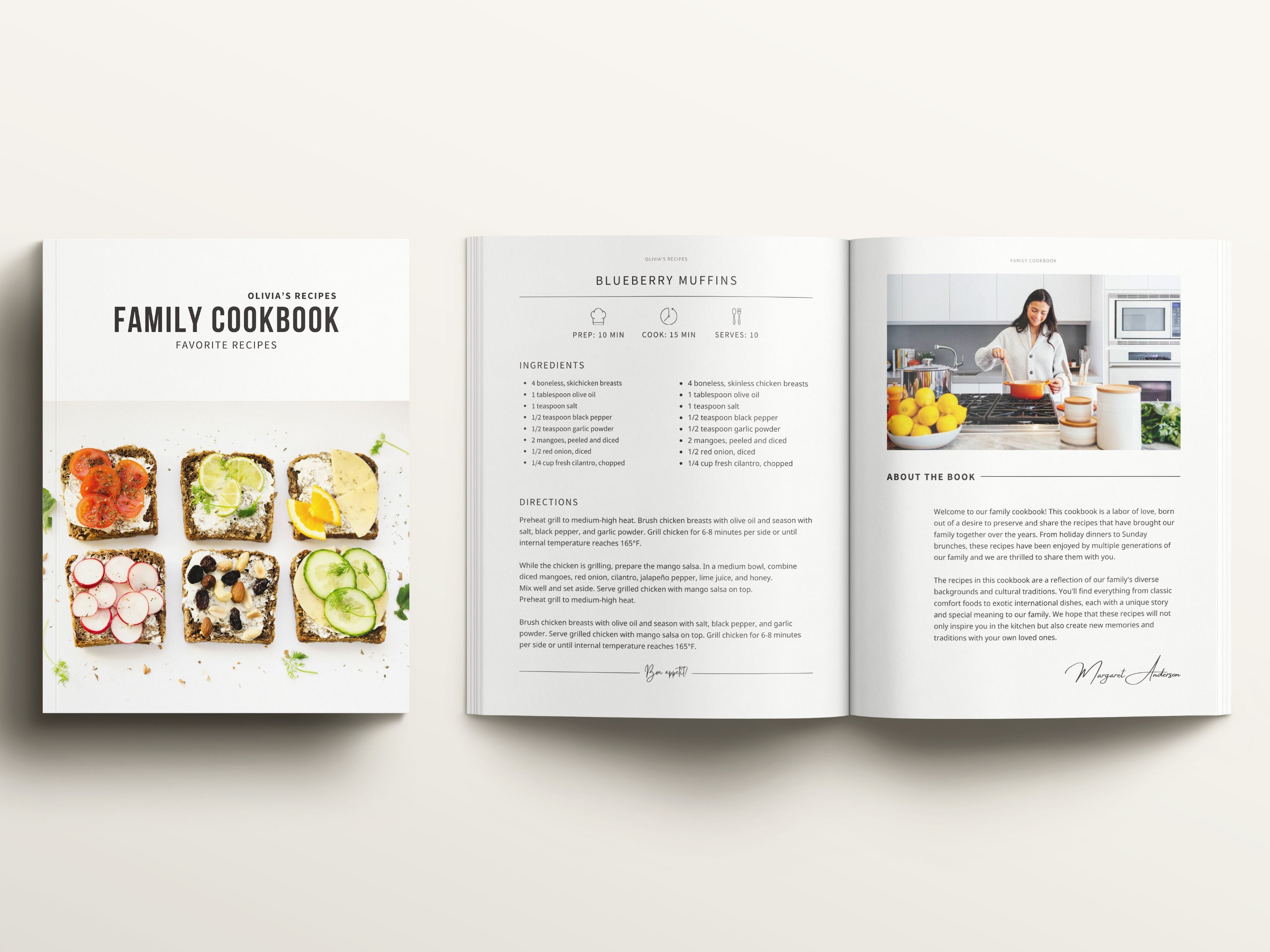 Editable Cookbook Template, Colorful Cookbook PDF Template, Family ...