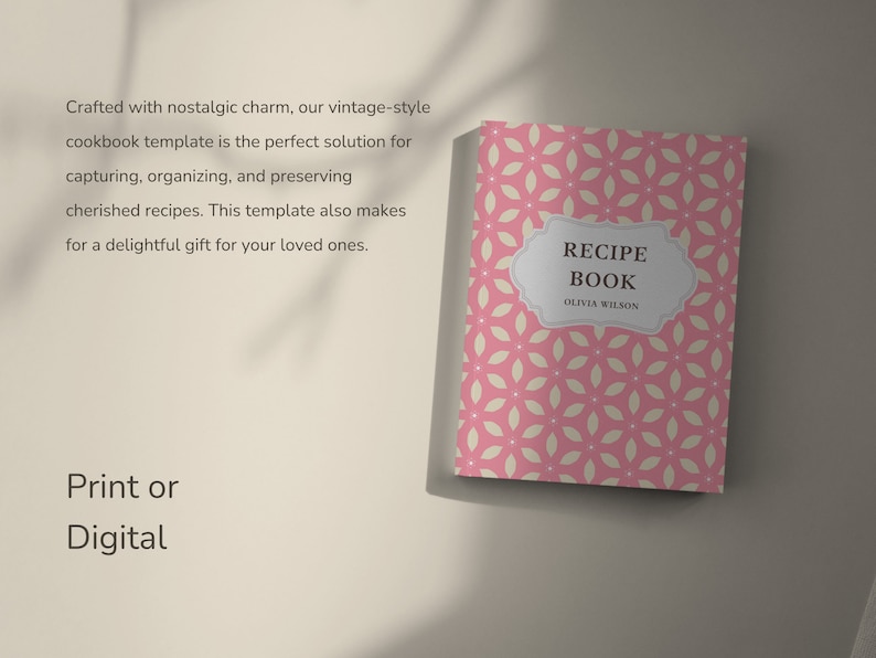 Cookbook Template Old Paper Retro Style, Vintage Recipe Book Template ...