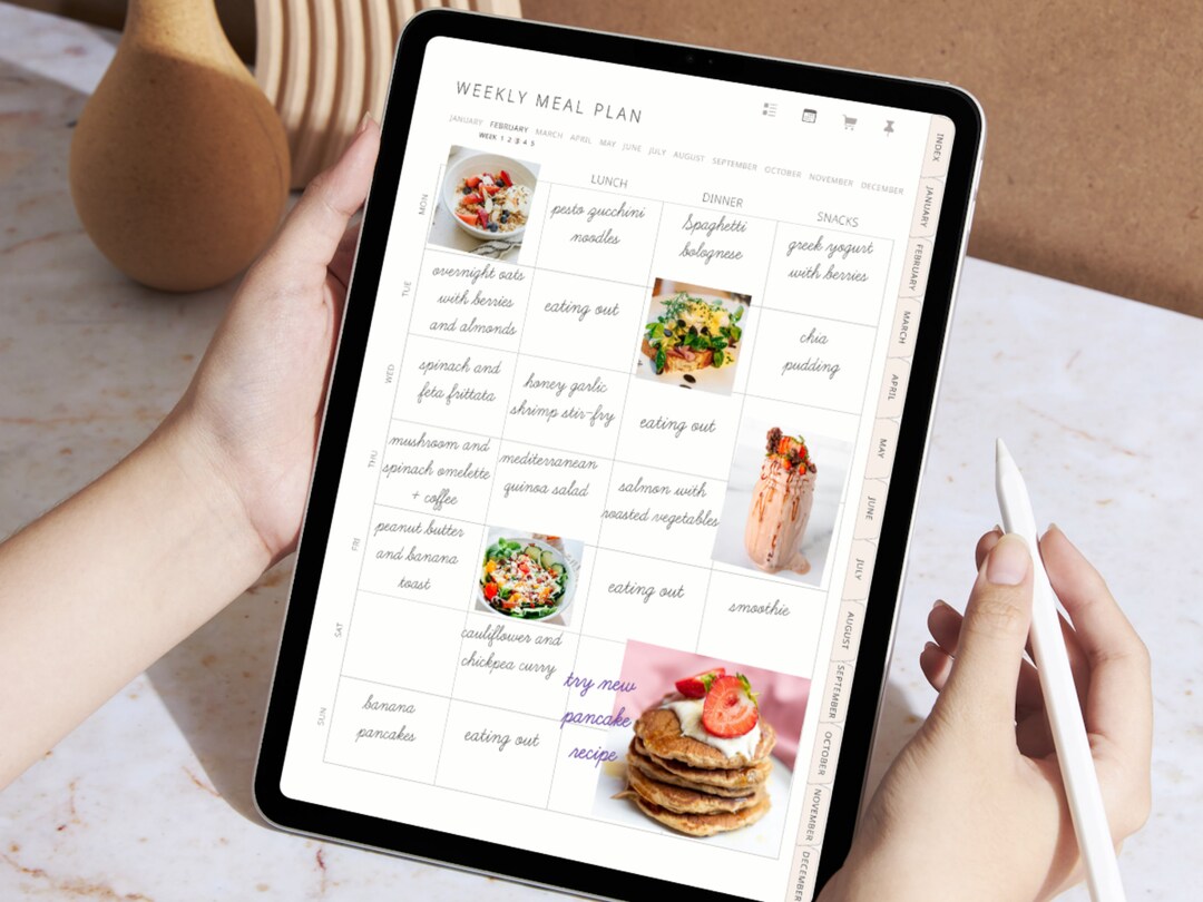 Weekly Meal Planner, Digital Meal Planner, Goodnotes iPad Planner, Meal ...