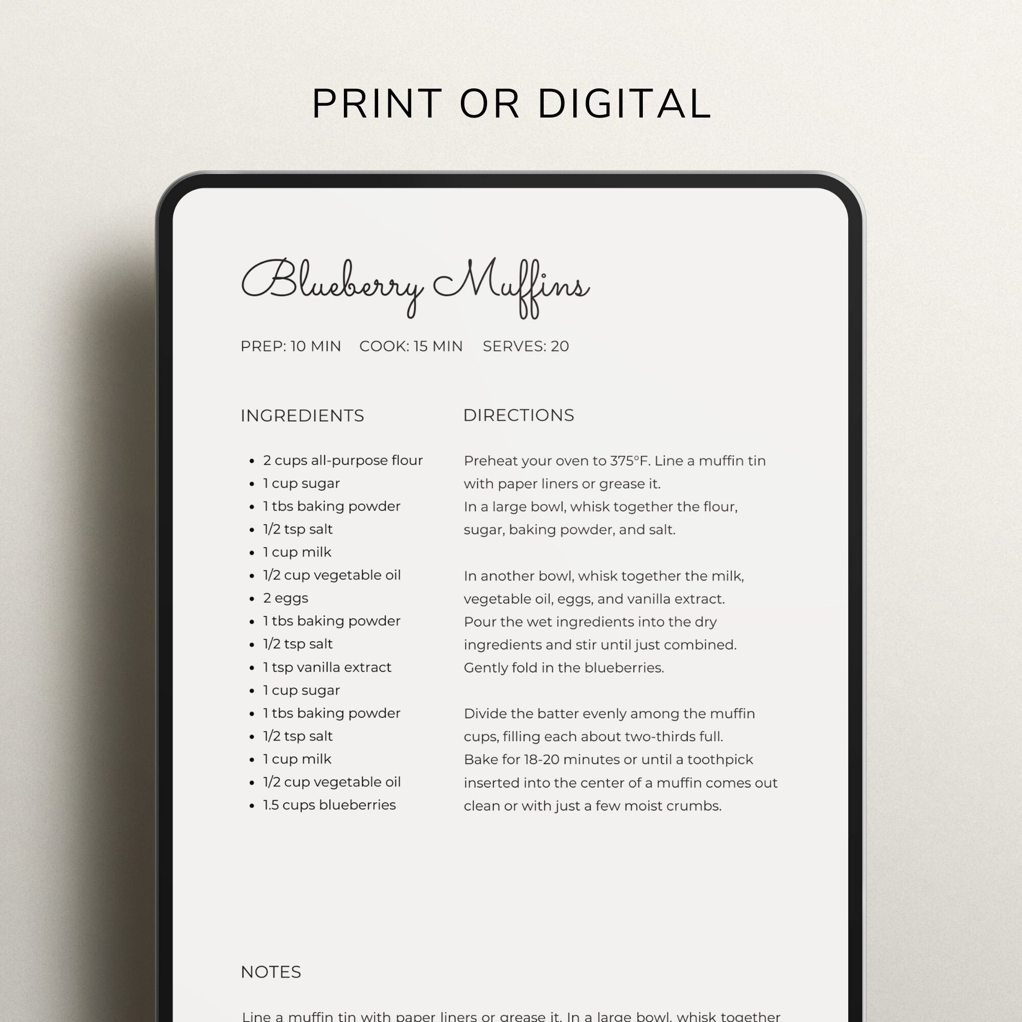Canva Recipe Template, Printable Recipe Cookbook, Editable Recipe ...