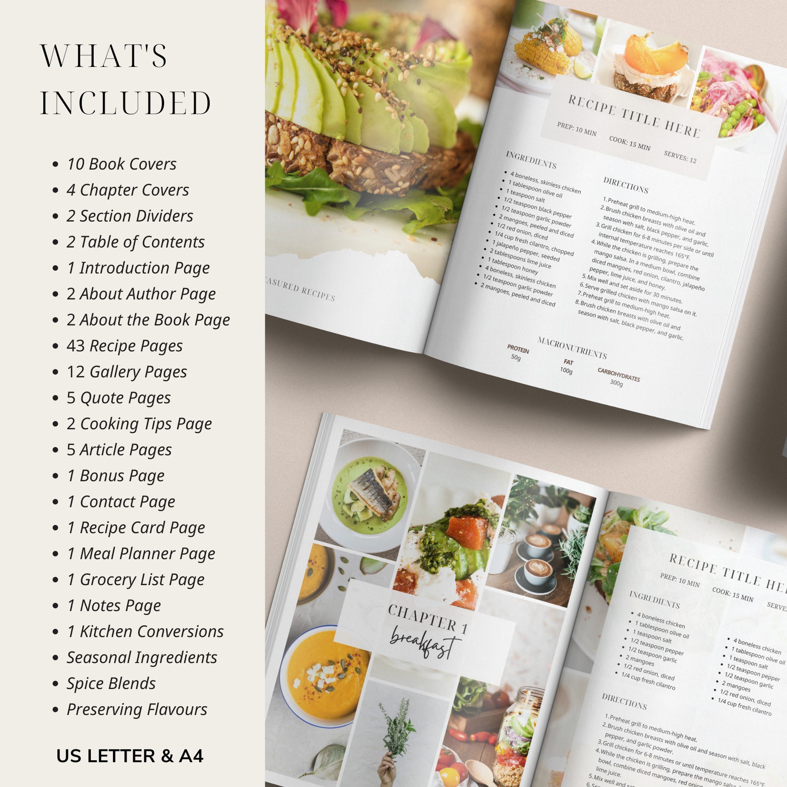 Cookbook Template, Recipe Book Template, Canva Templates, Cook Book ...