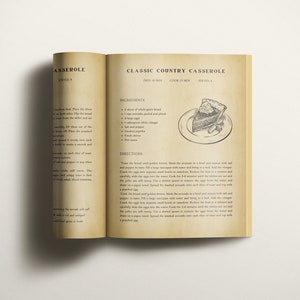 Vintage Recipe Template for Canva, Vintage Recipe Box, Printable Family ...