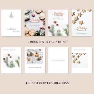 Christmas Cookbook Template, Holiday Recipe Book Editable Canva ...