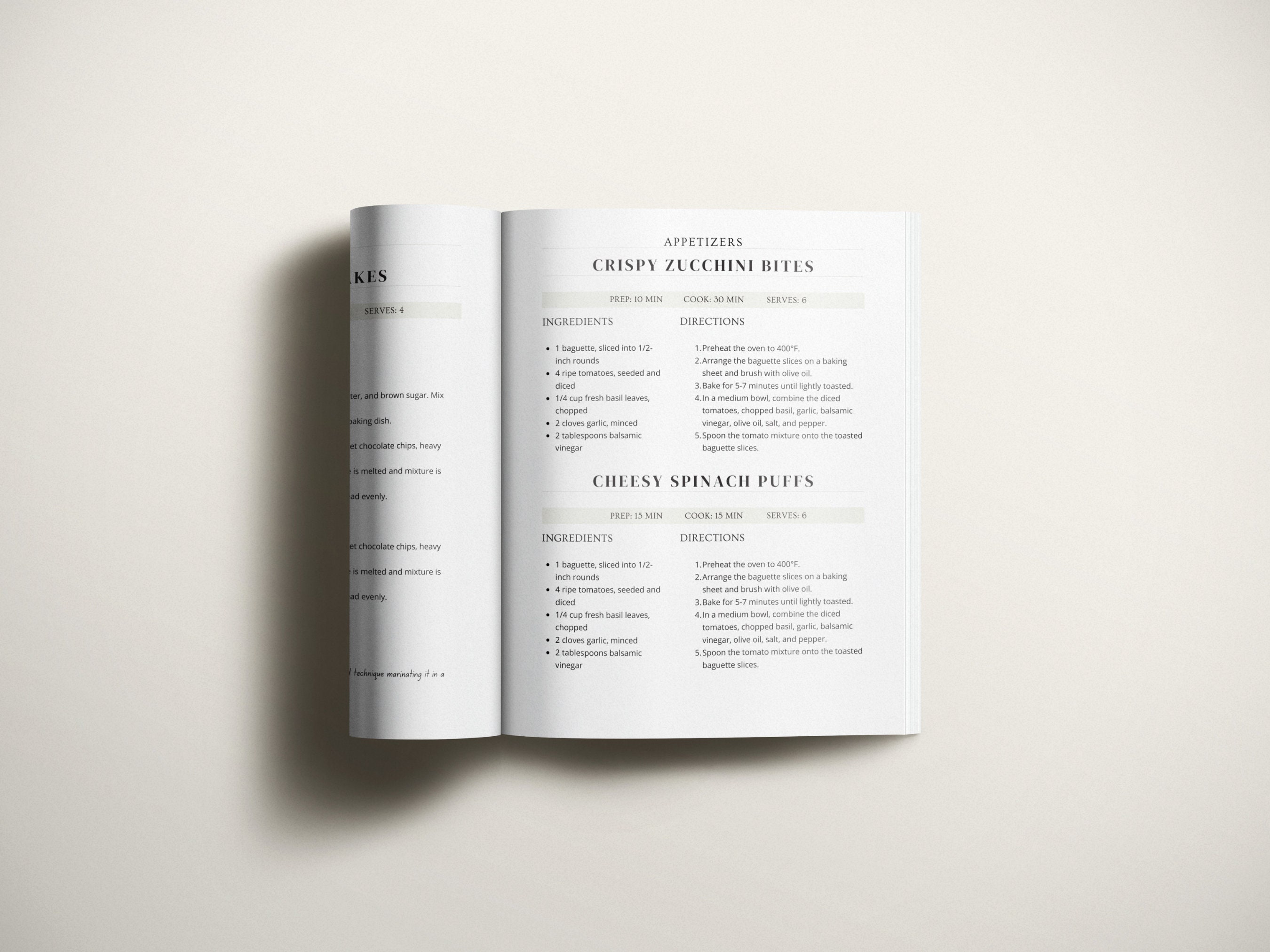 2 Recipes Page Template for Short Recipes, Editable Recipe Canva ...
