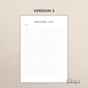 Grocery List Printable Template, Grocery Planner, Food Shopping List ...