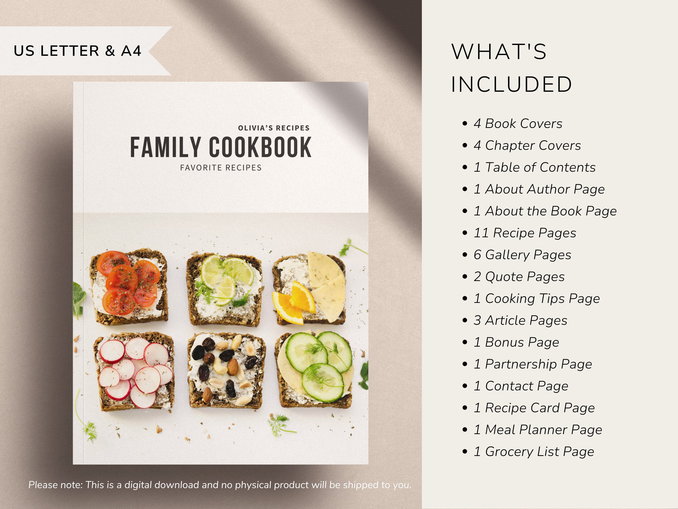 Editable Cookbook Template, Colorful Cookbook PDF Template, Family ...