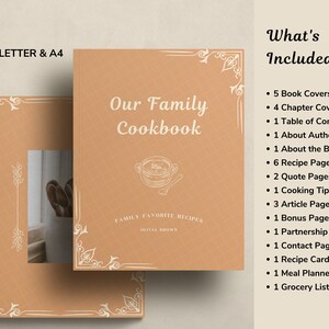 Vintage Recipe Book Template for Canva, Editable Cookbook Template ...