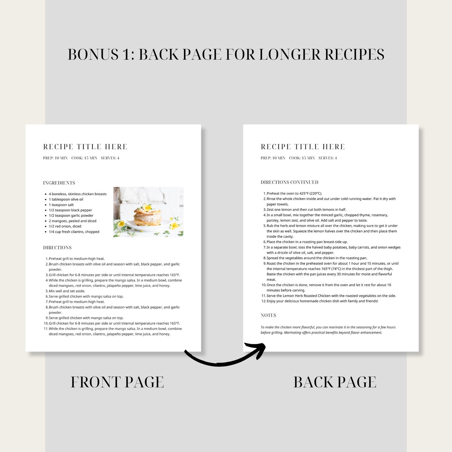 Minimalist Recipe Template, Editable Personalized Recipe Sheet ...