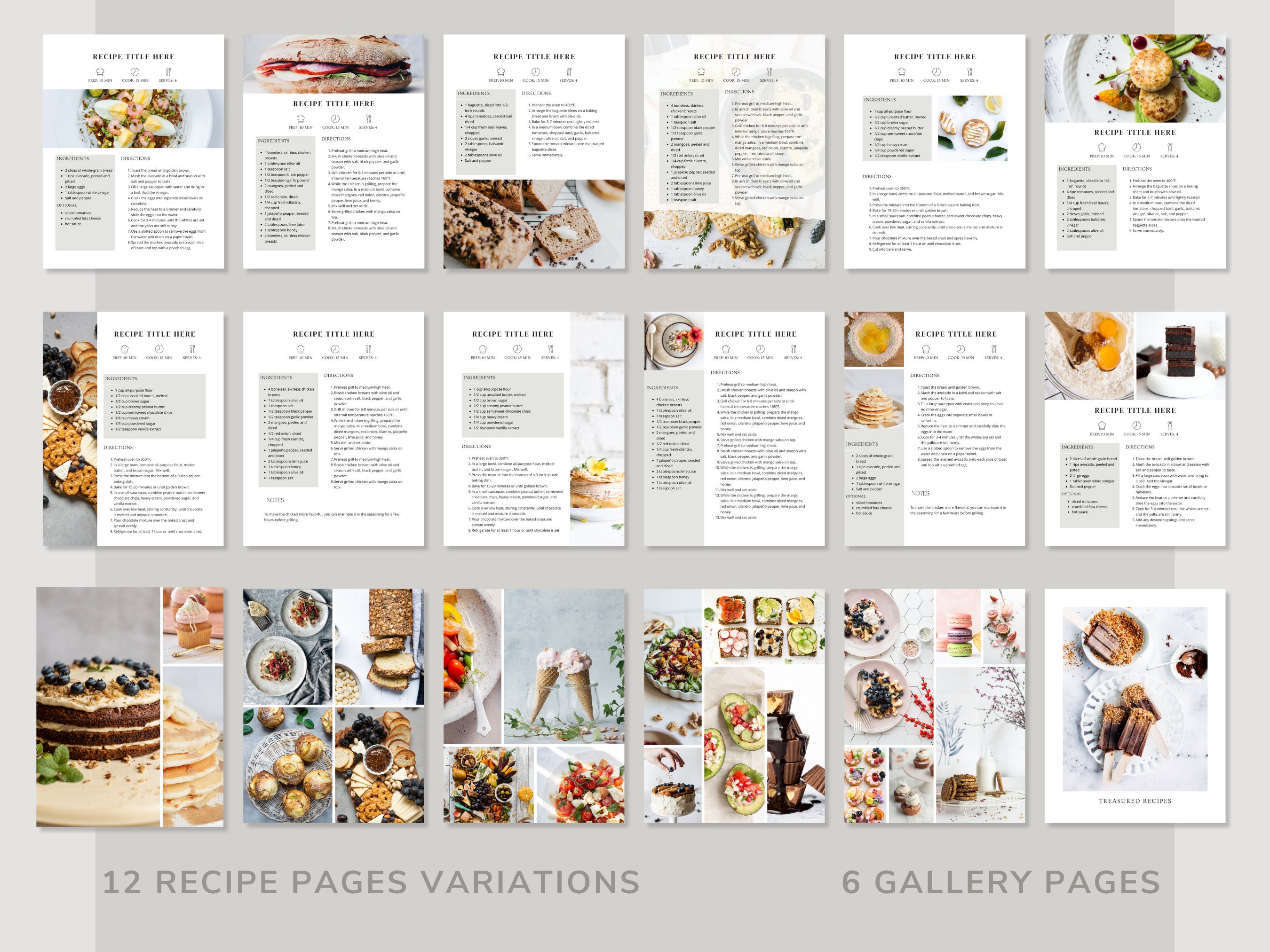Cookbook Template, Editable Recipe Book Template, Recipe Page Template ...