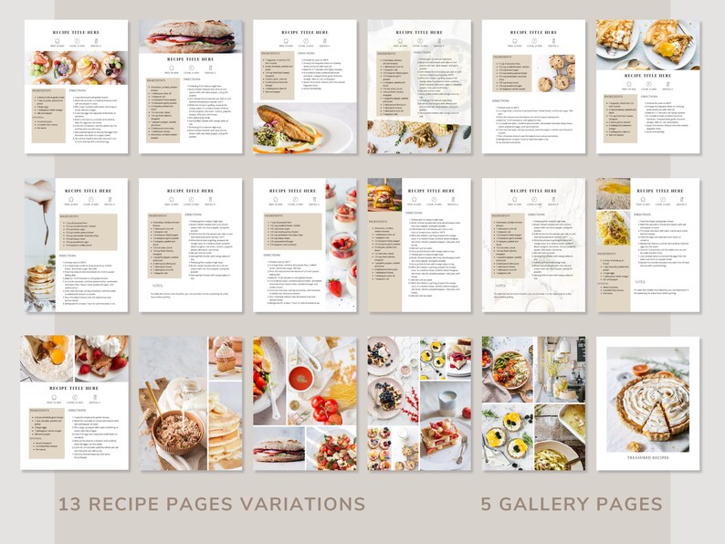 Cookbook Template Recipe Book Template Cook Book Template - Etsy