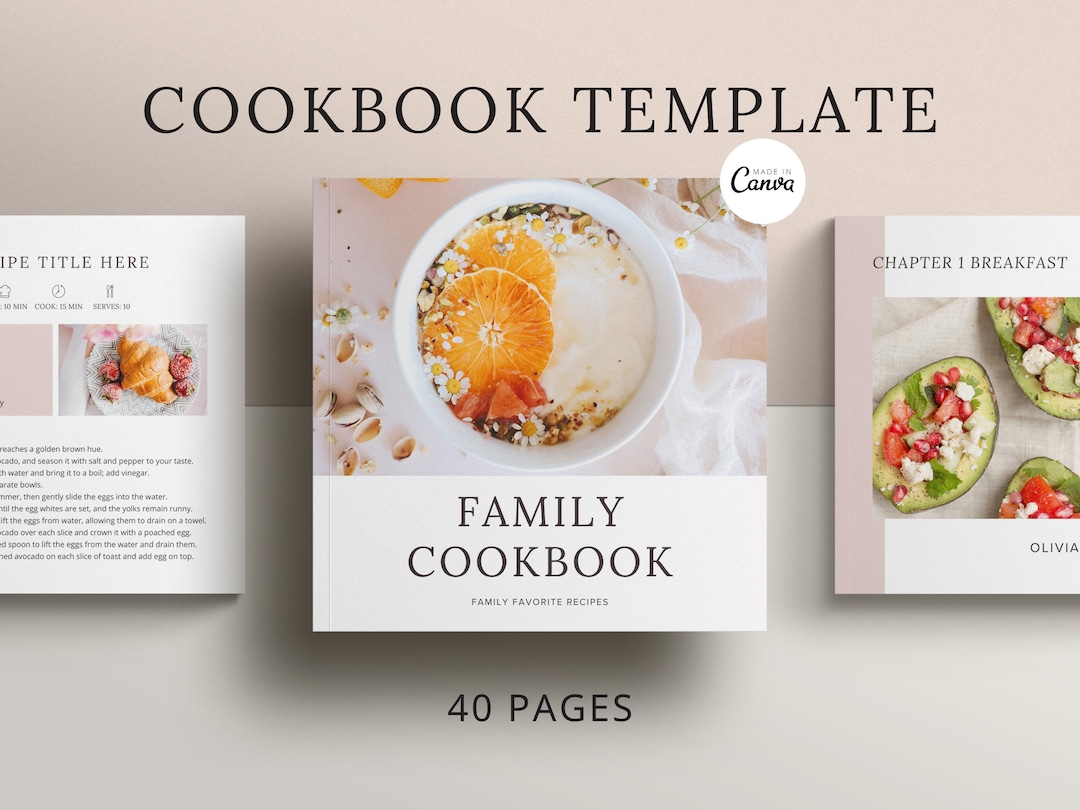 Cookbook Template, Personalized Recipe Book Template, Recipe Template ...