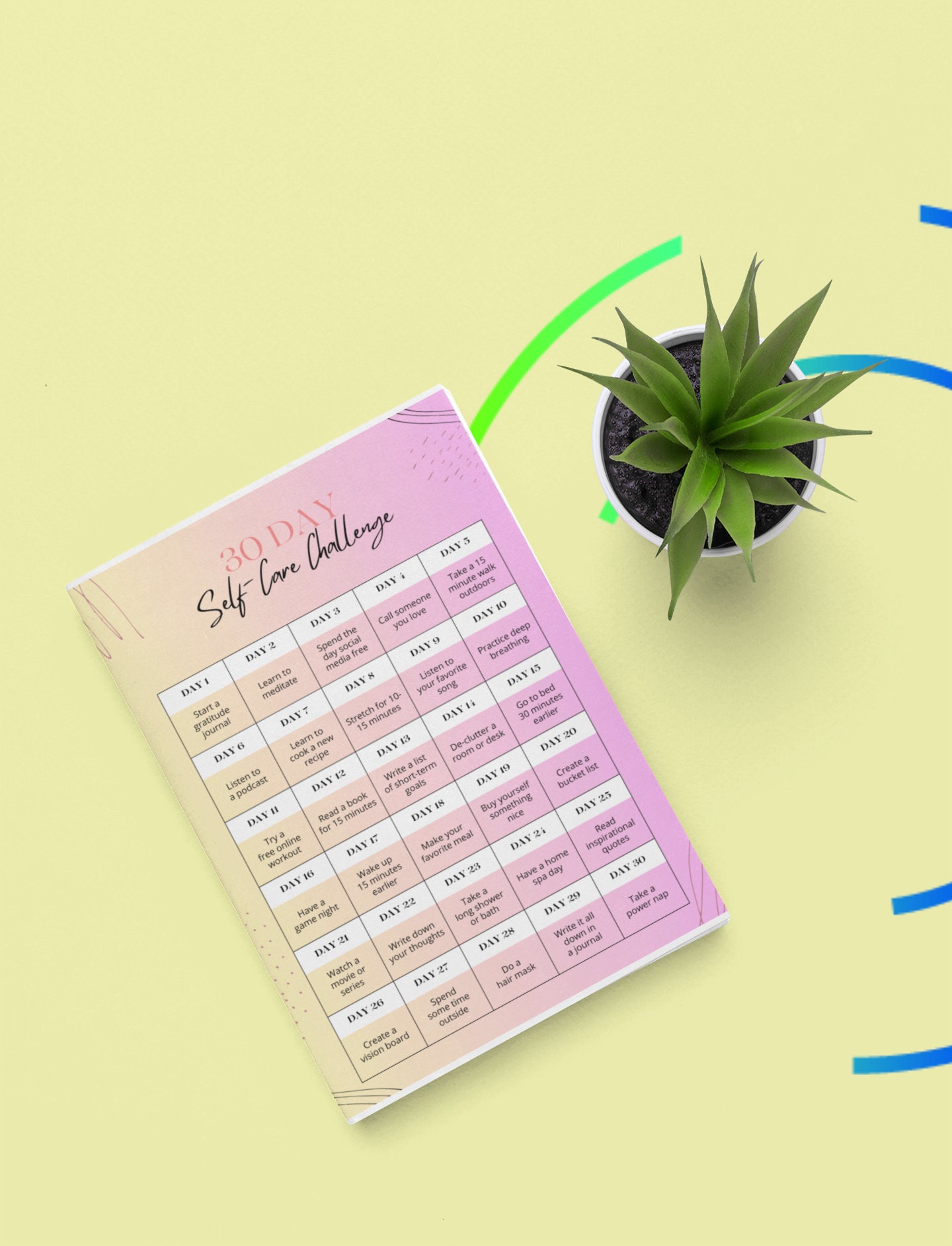 30 Days Self Care Challenge Instant Download Daily Planner Printable - Etsy