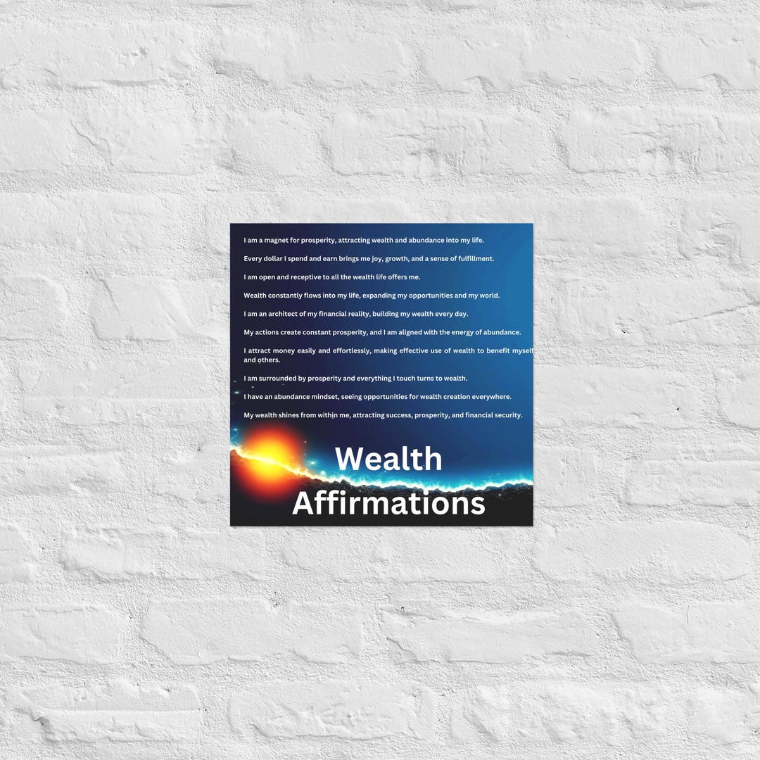 Wealth Affirmations Poster - Etsy