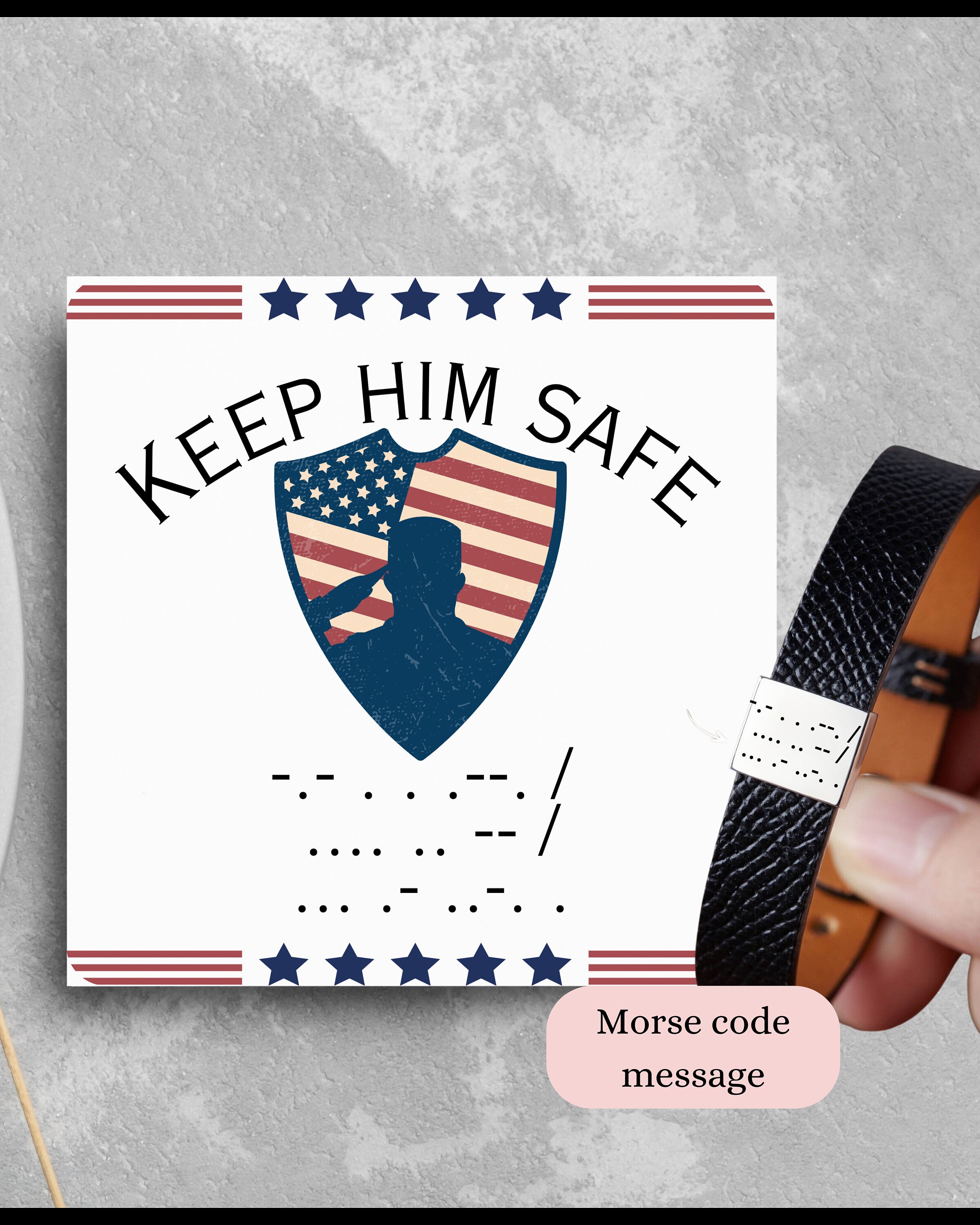 Keep Him Safe Day and Night Morse Code Prayer Bracelet, US Military Mom ...