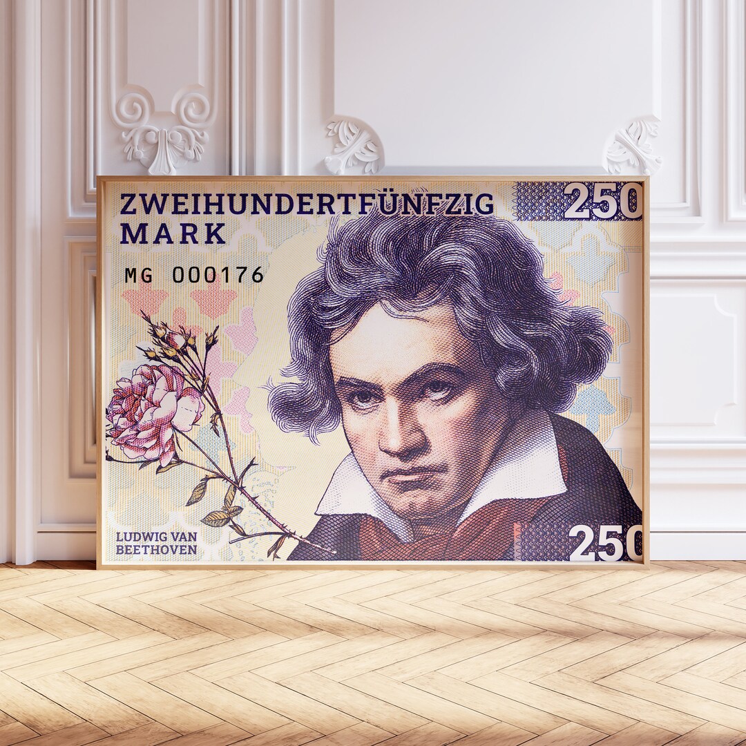 Ludwig Van Beethoven Money Vintage Banknote Style Wall Art Print Poster ...
