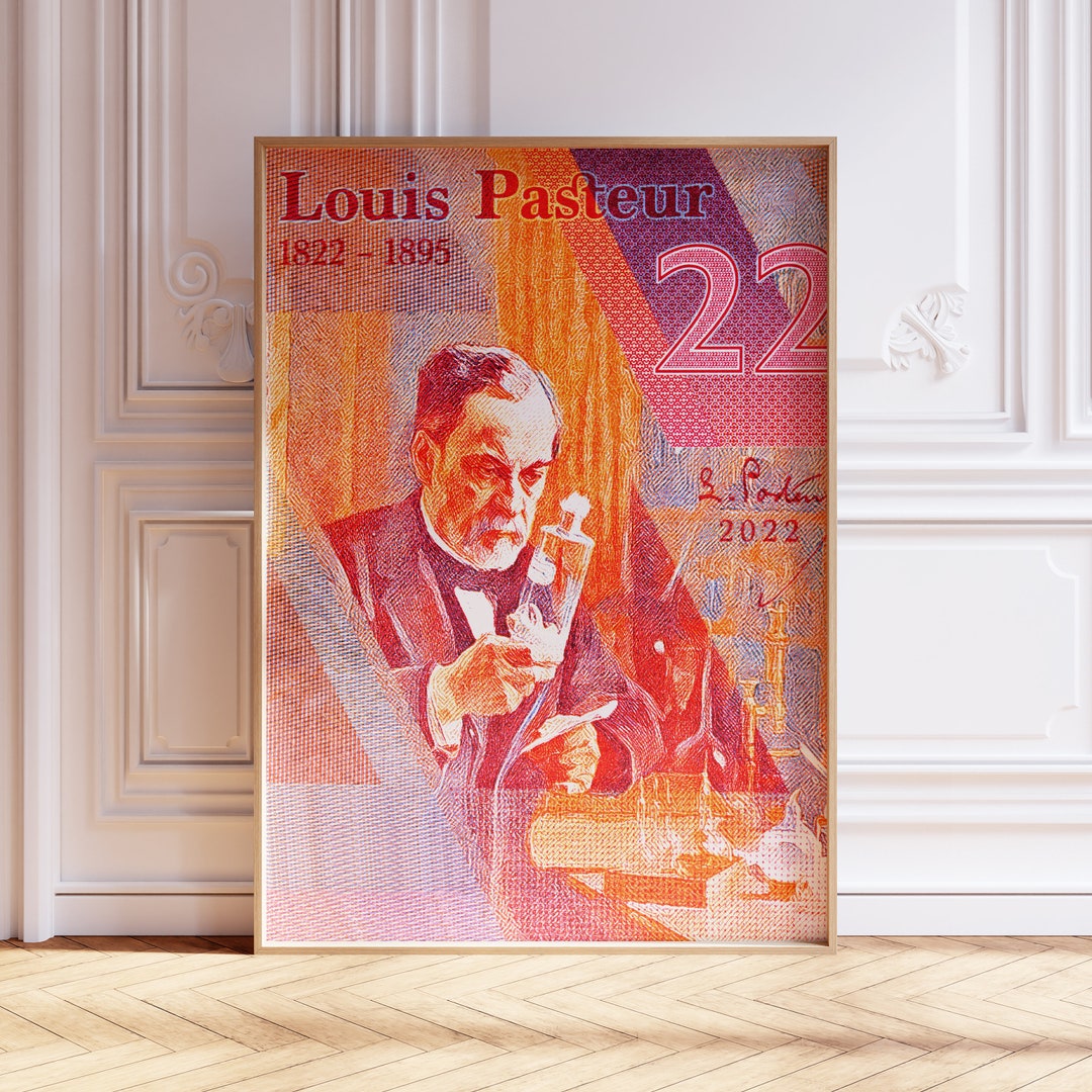 Louis Pasteur French Money Vintage Banknote Style Wall Art Print Poster ...