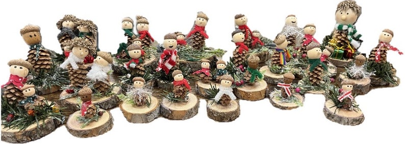 Holiday Pine Cone People - Etsy