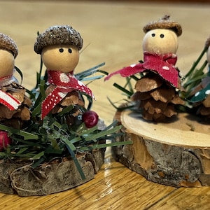 Holiday Pine Cone People - Etsy