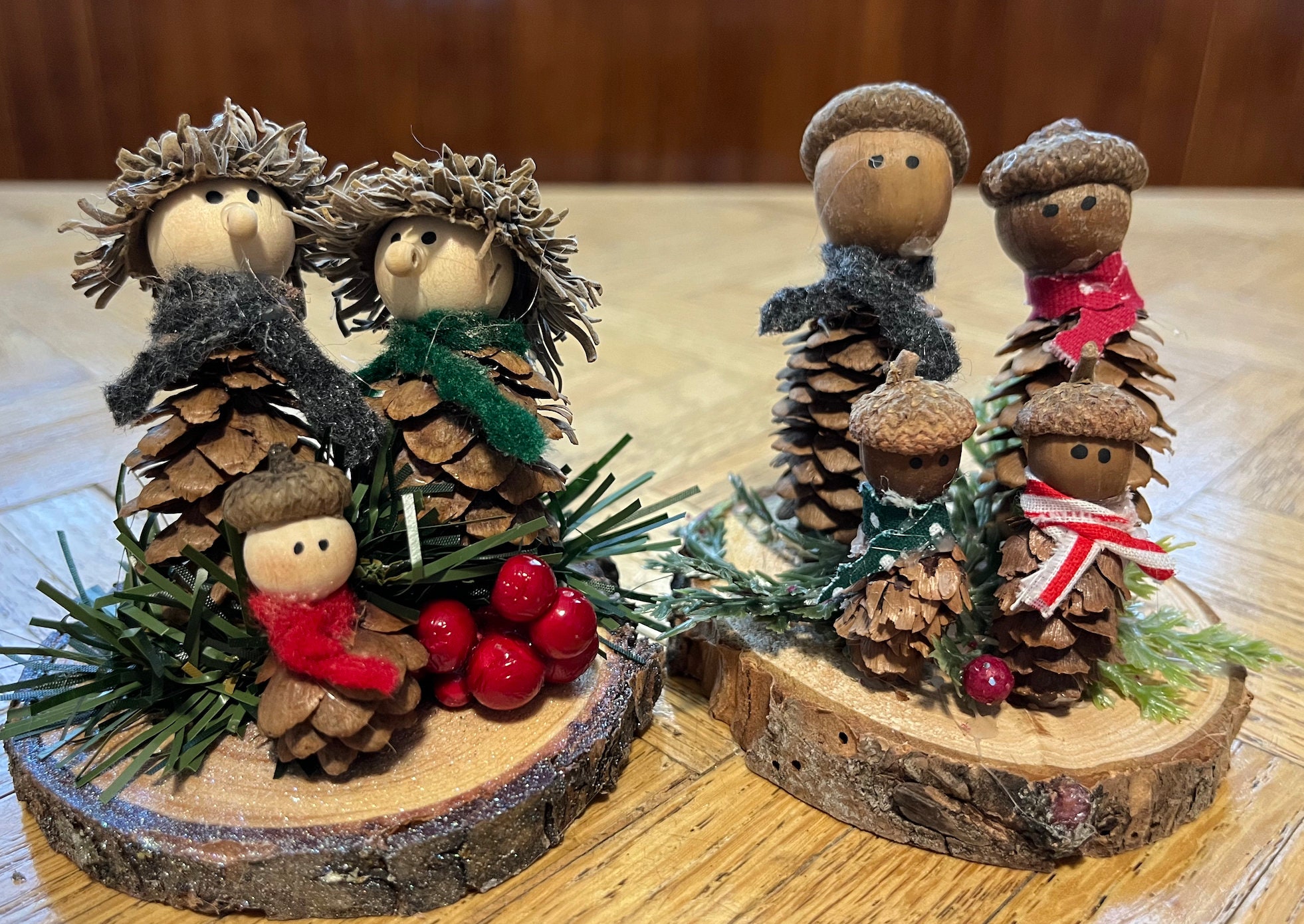 Holiday Pine Cone People - Etsy