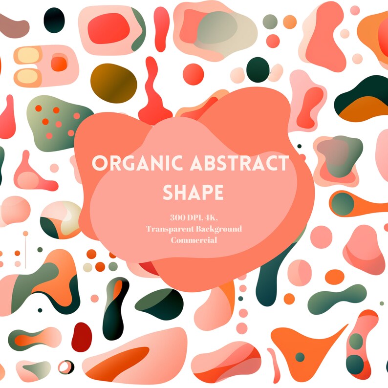 Abstract Shapes Clip Art Bundle: Transparent Background Illustrations ...
