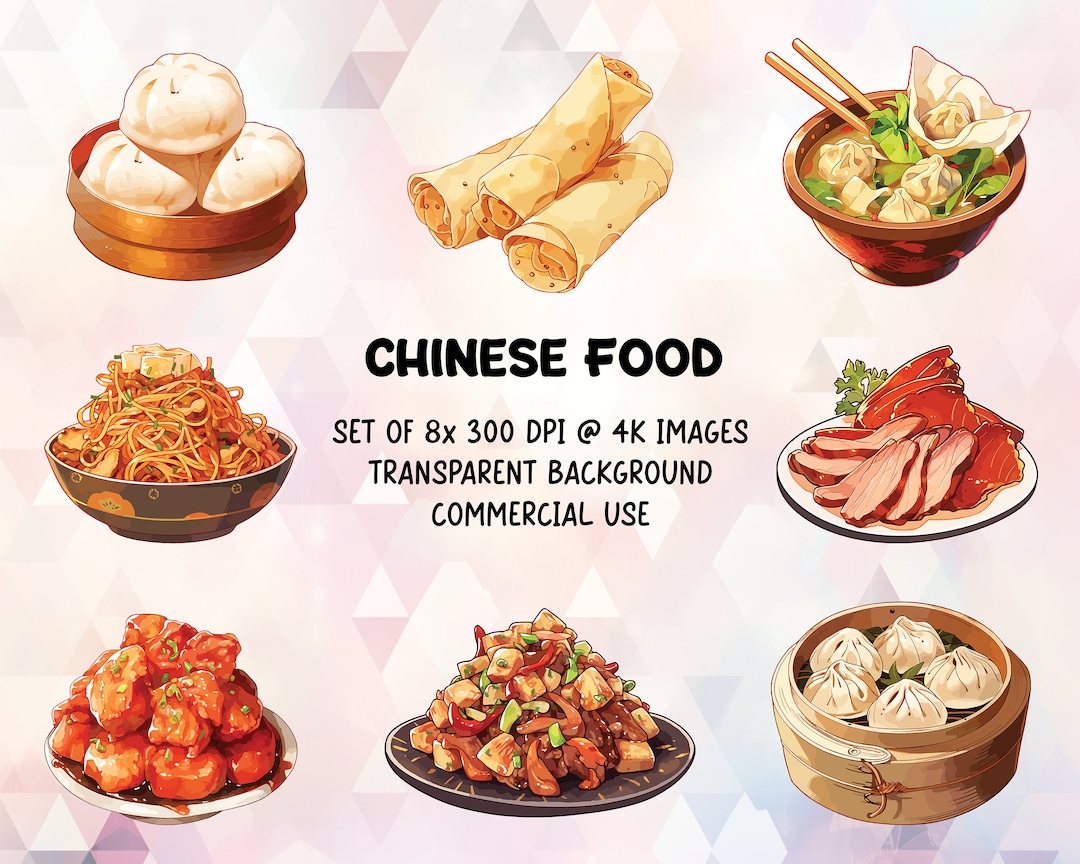 Authentic Chinese Cuisine Clip Arts: Perfect Illustrations for Food ...