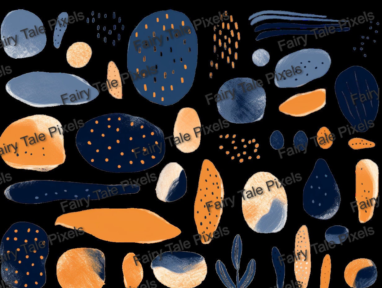 Textured Abstract Shapes Clip Art: Detailed Designs for Art - Etsy