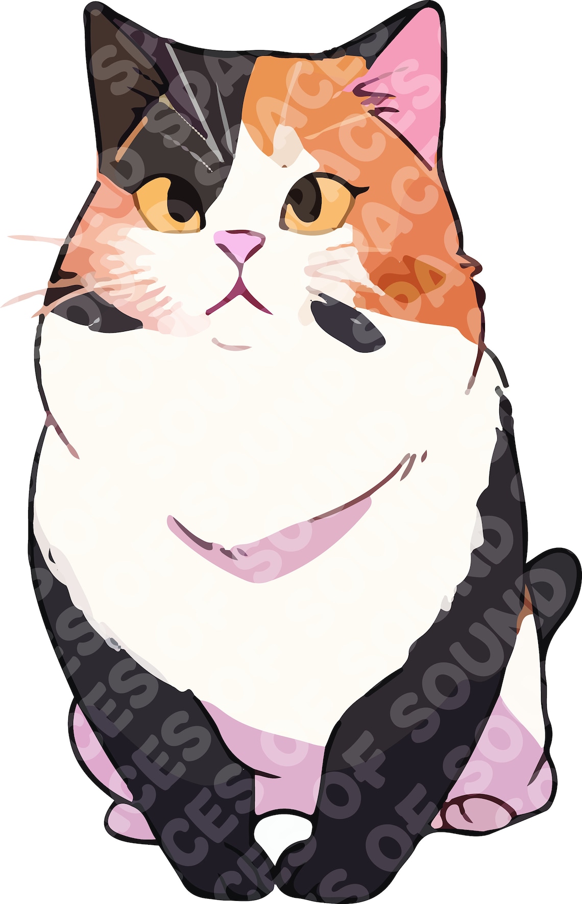 Charming Calico Cat Clip Arts: Perfect Illustrations for Feline Lovers ...