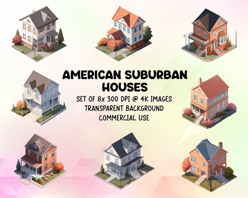 American Suburban House Clip Arts: Capturing Domestic Bliss in Every ...