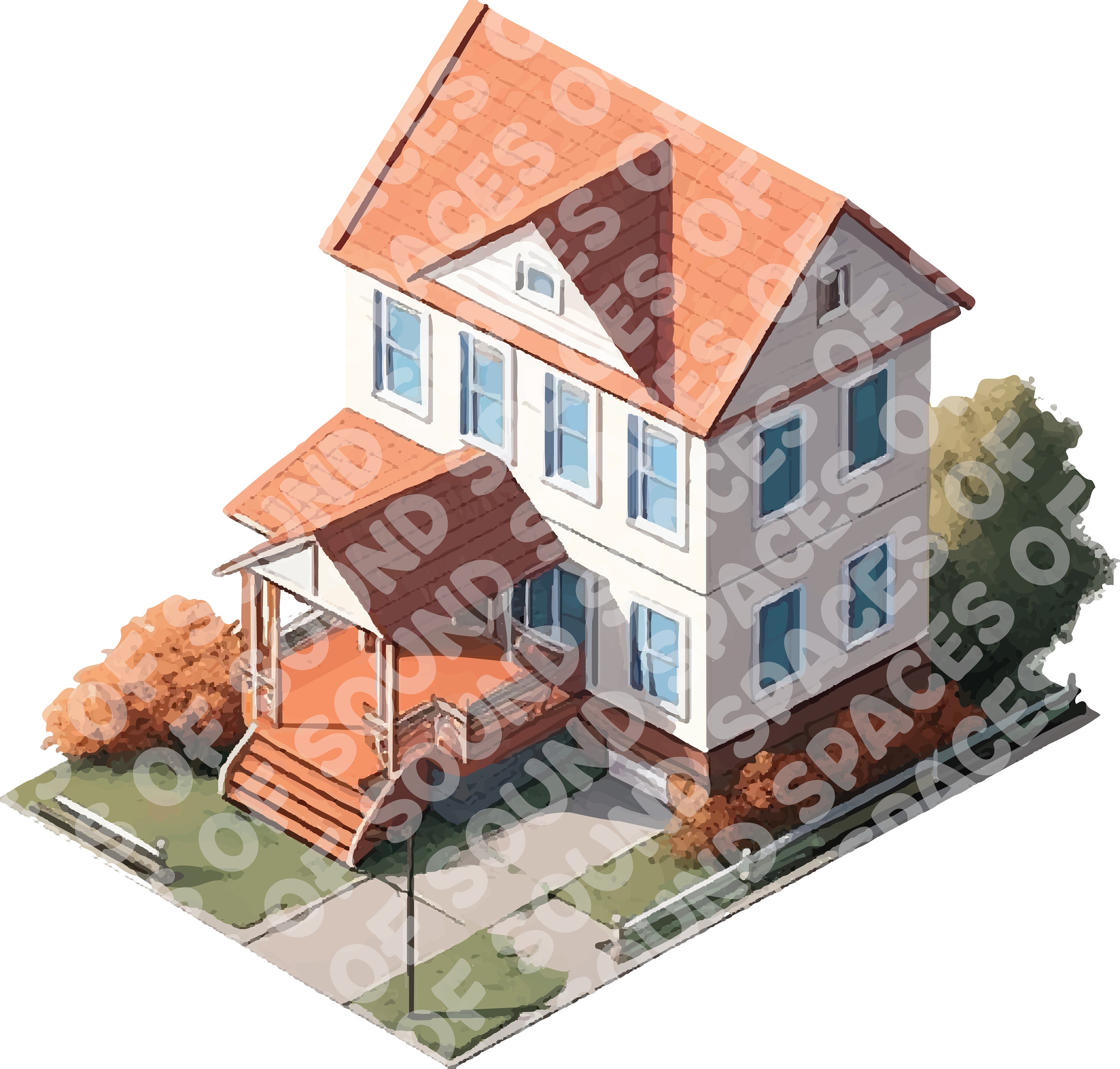 American Suburban House Clip Arts: Capturing Domestic Bliss in Every ...