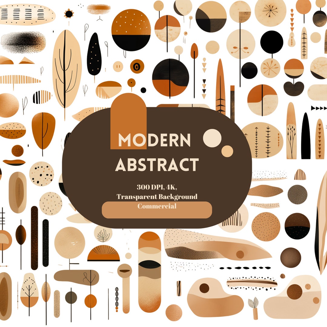 Modern Abstract Shapes Clip Art: Contemporary Designs for Trendy ...