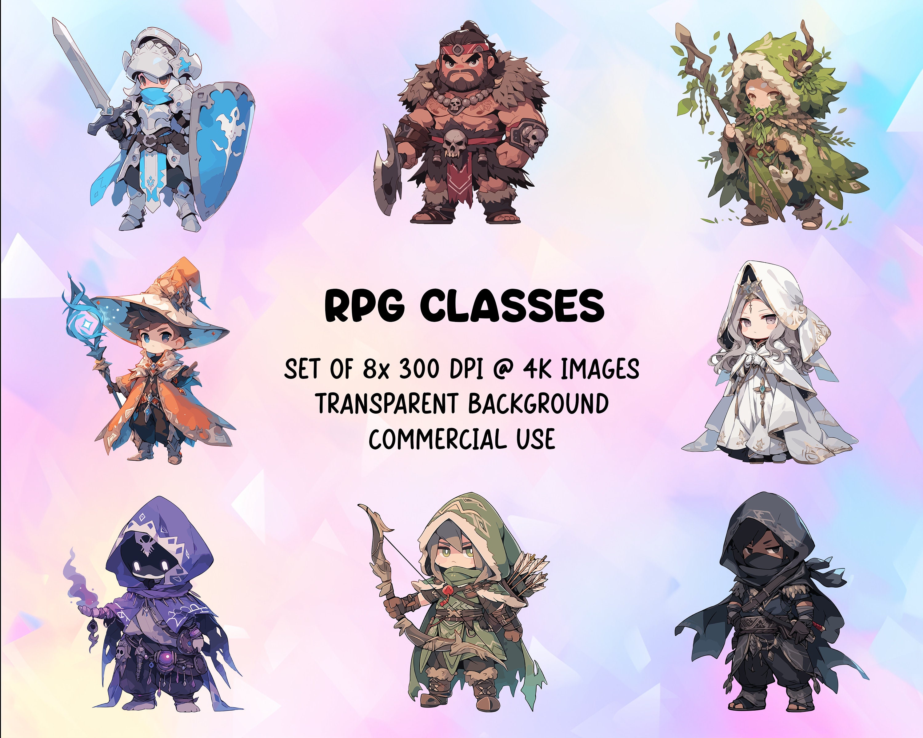 RPG Classes Clip Art Collection: Elevate Your Fantasy Projects - Etsy