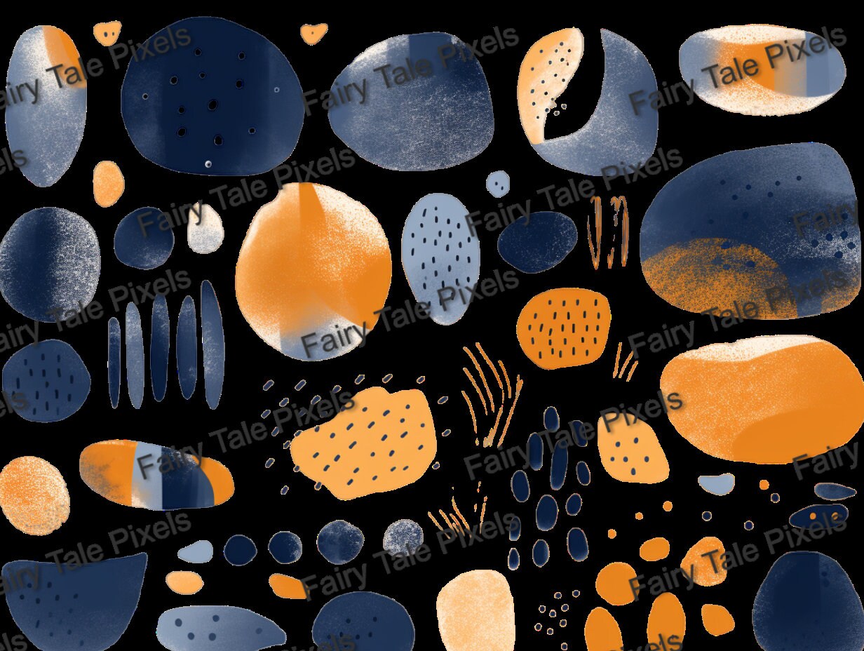 Textured Abstract Shapes Clip Art: Detailed Designs for Art - Etsy