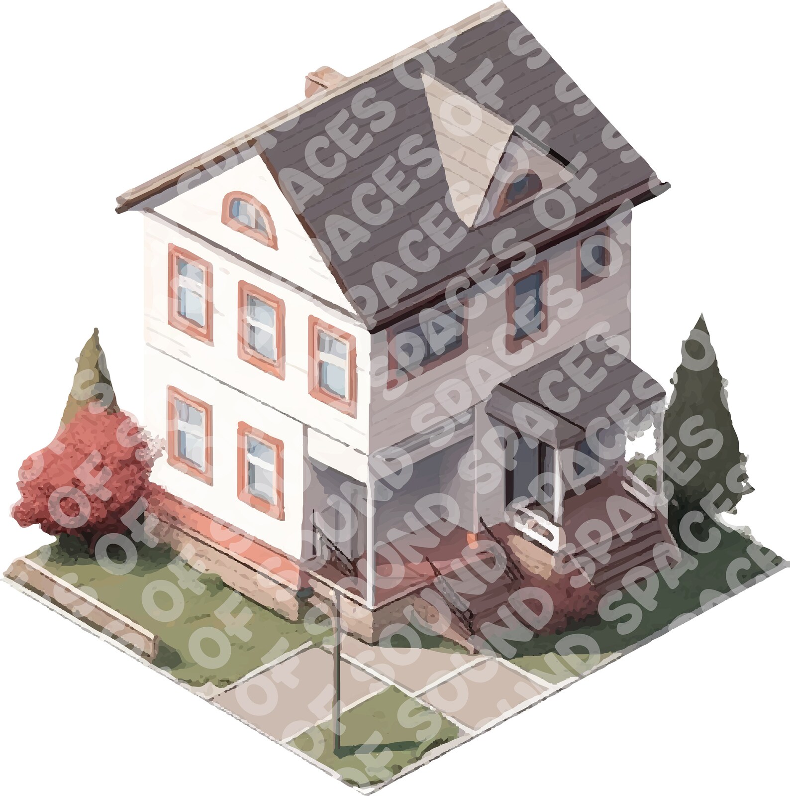 American Suburban House Clip Arts: Capturing Domestic Bliss in Every ...