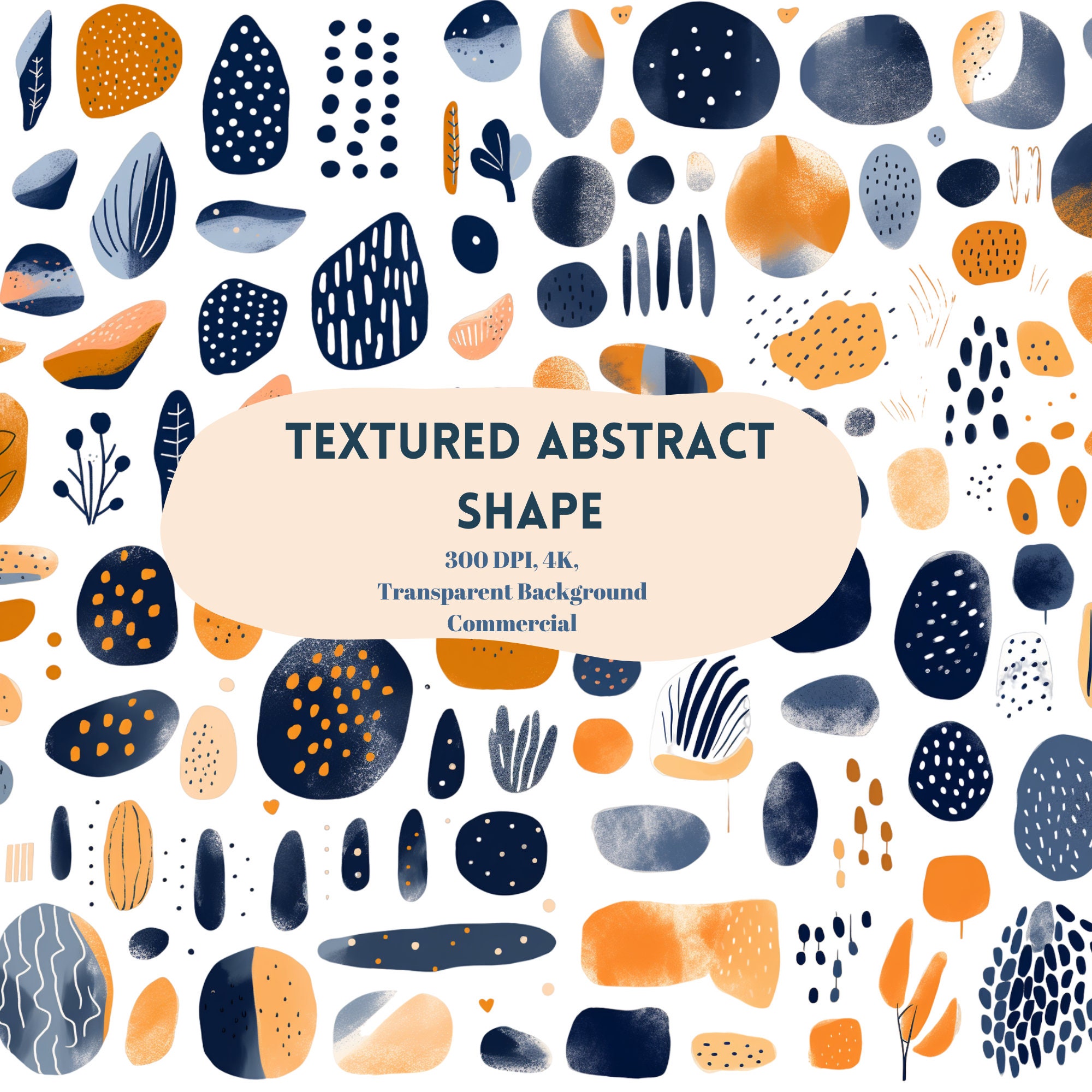 Abstract Shapes Clip Art Bundle: Transparent Background Illustrations ...