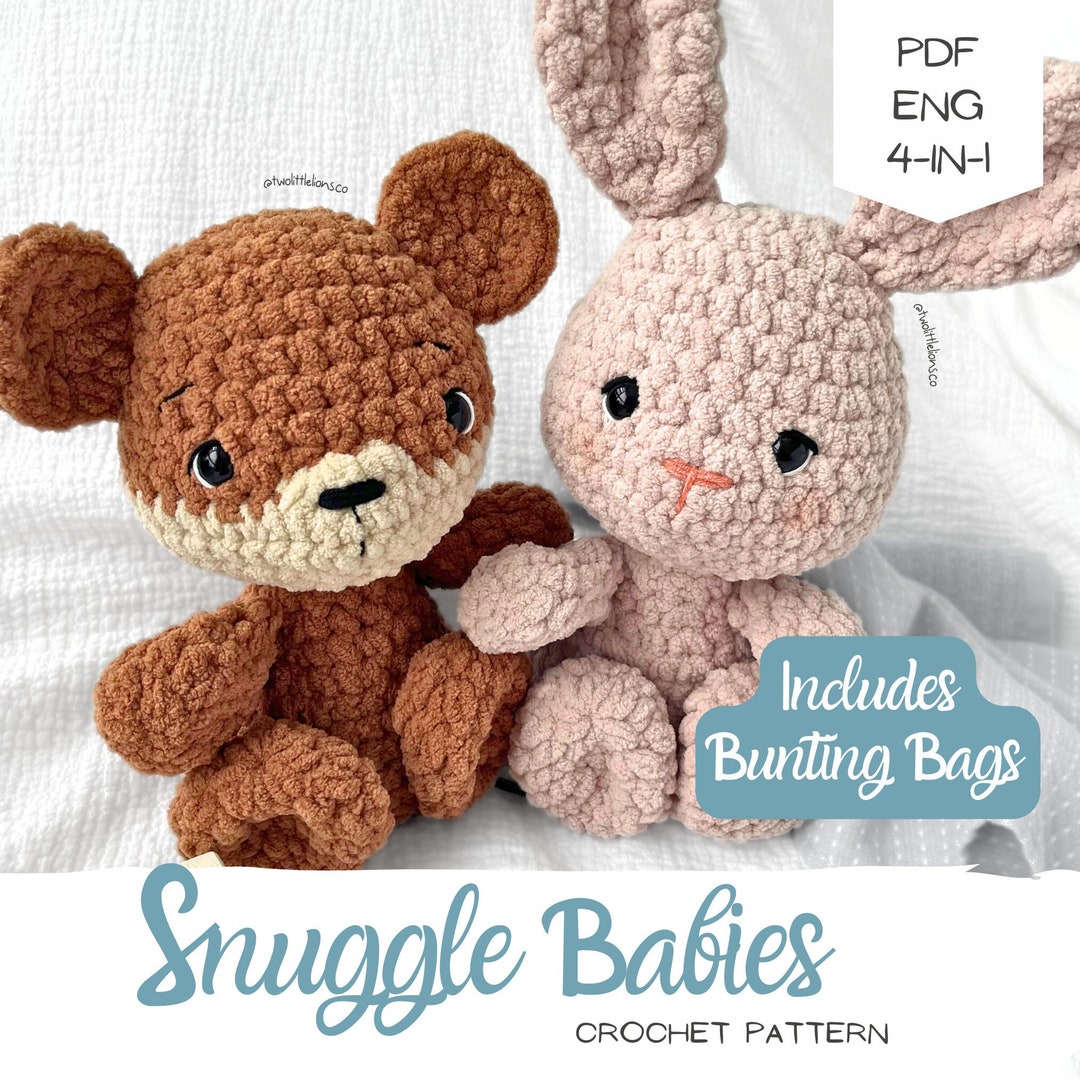 CROCHET PATTERN 4-in-1 | Snuggle Babies With Bunting Bags | Bearbear ...