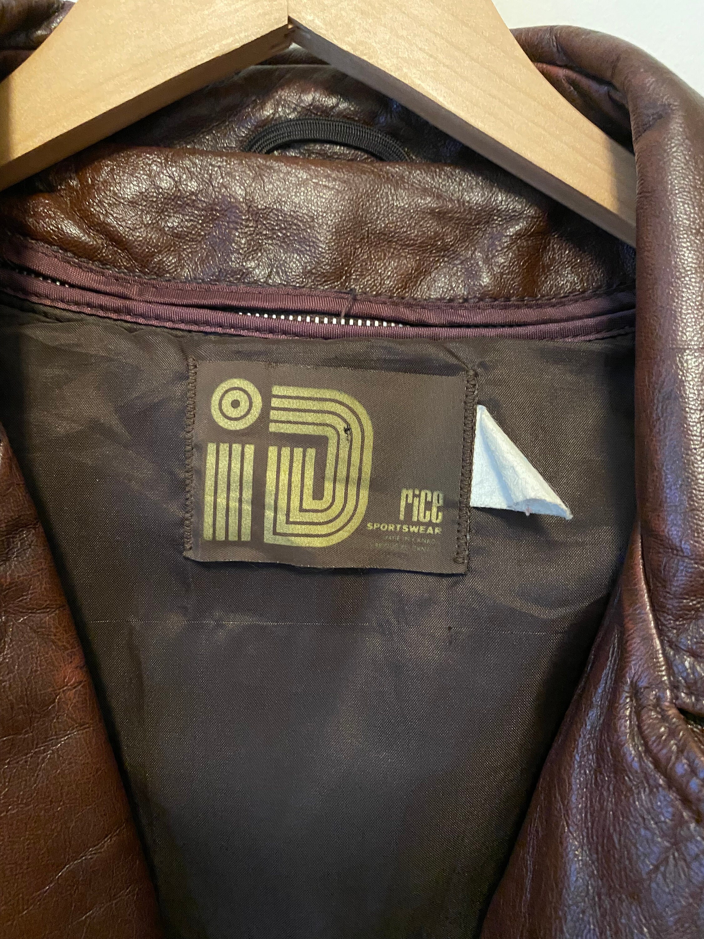 Vintage Rice Leather Jacket - Etsy