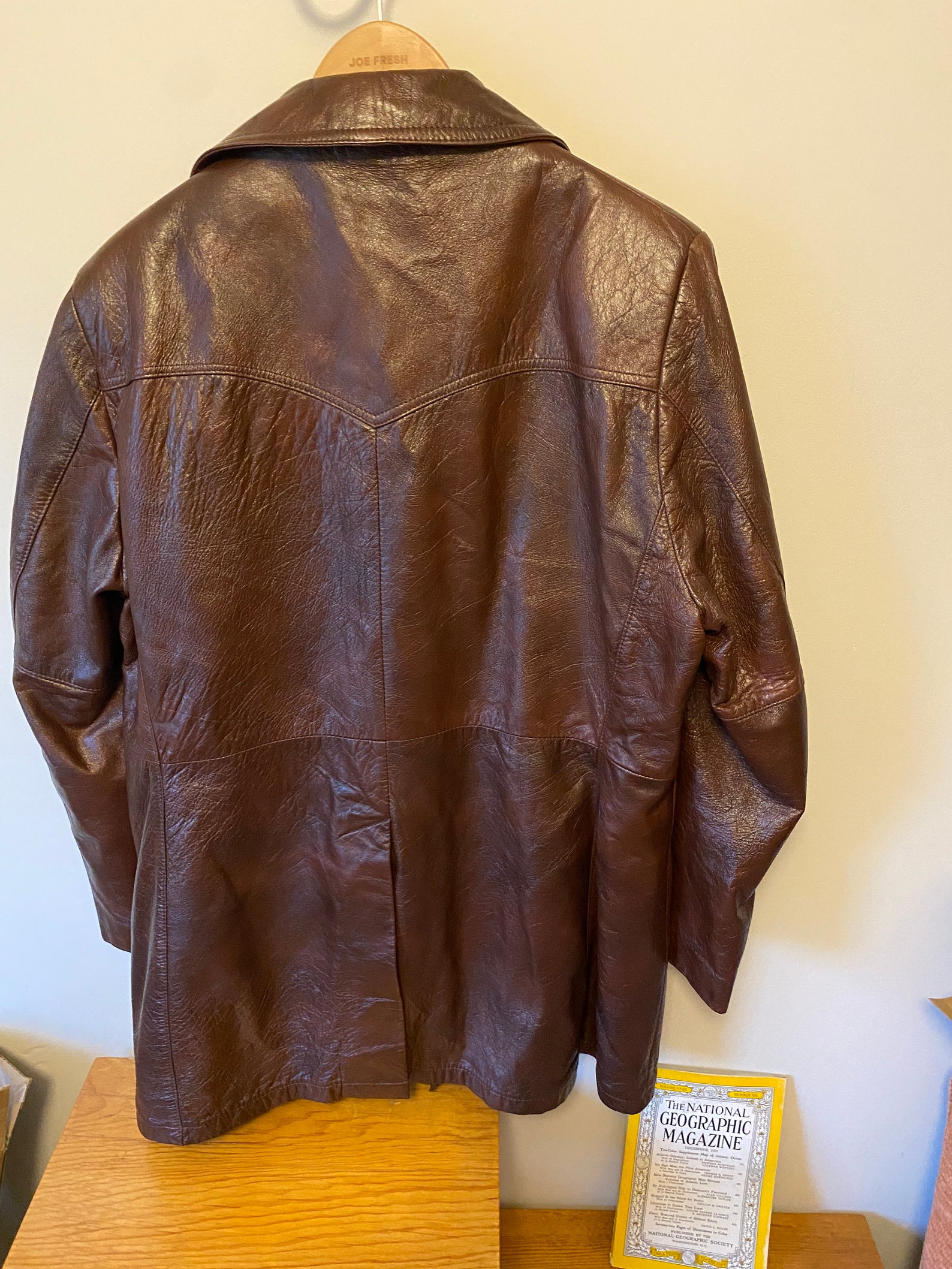 Vintage Rice Leather Jacket - Etsy