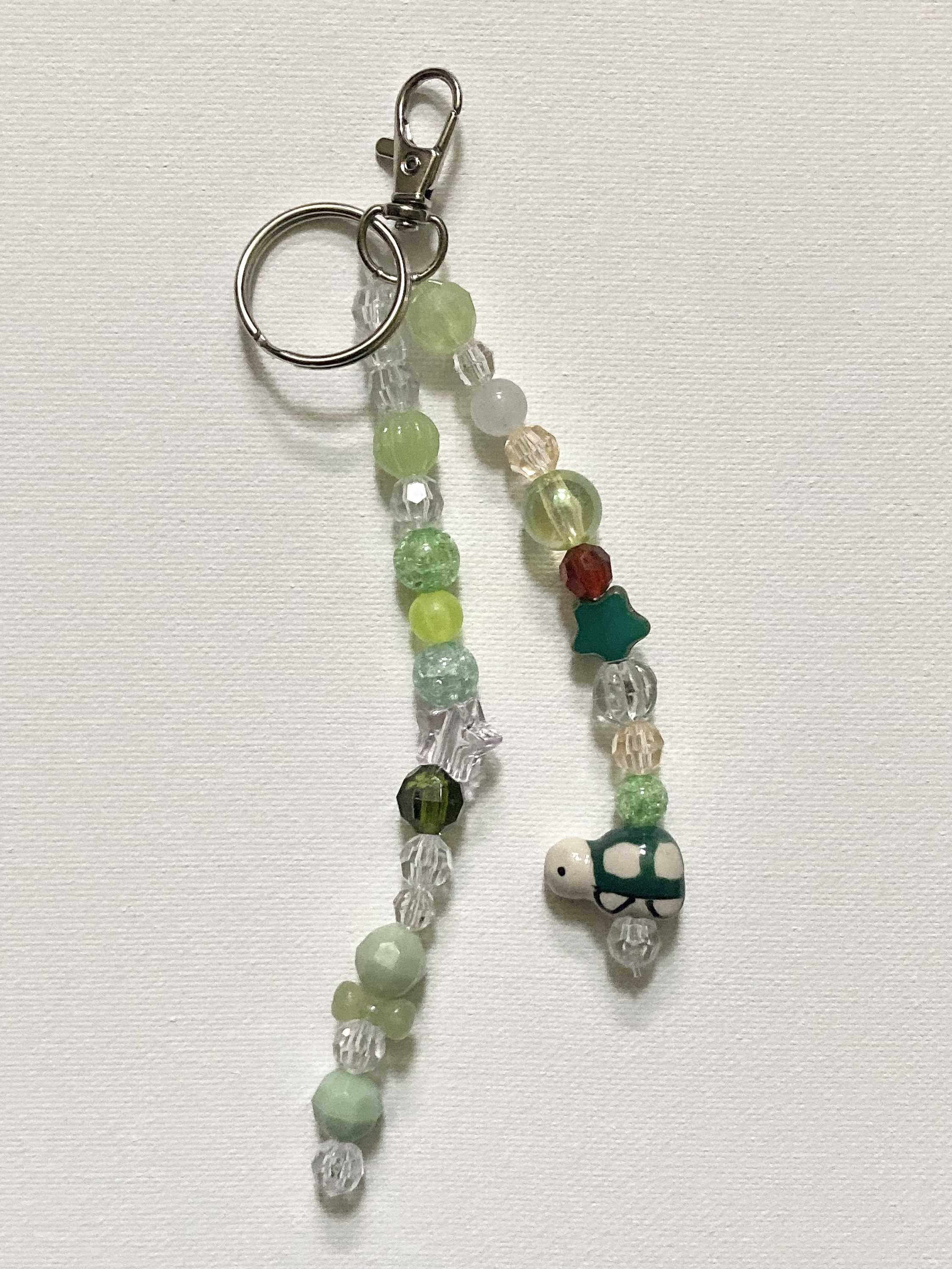 Aesthetic Green Beaded Keychain W Turtle - Etsy