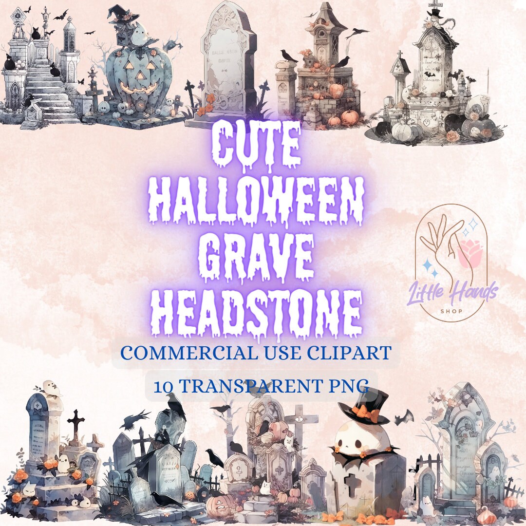 10 Cute Halloween Grave Headstone Clipart - Etsy