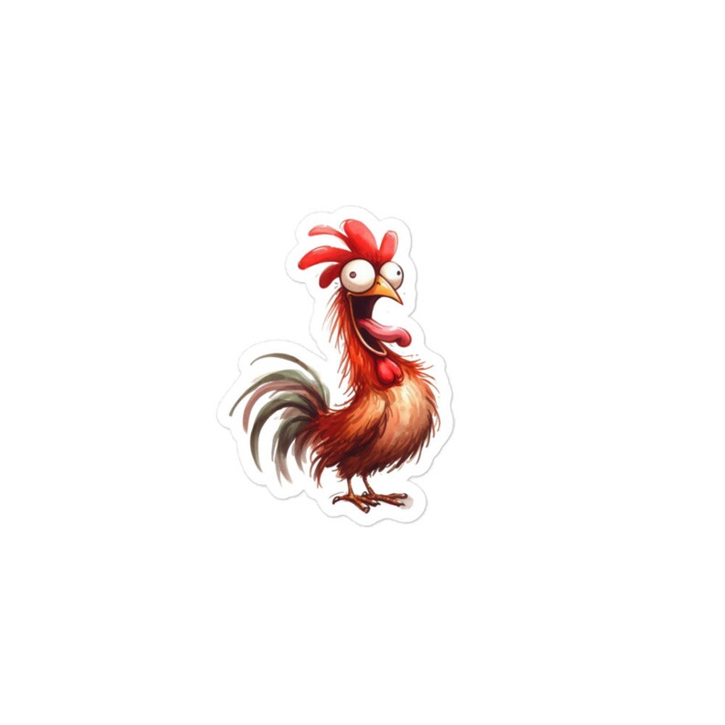 Funny Chicken Sticker, Silly Bird, Angry, Screaming, Yelling, Quirky ...