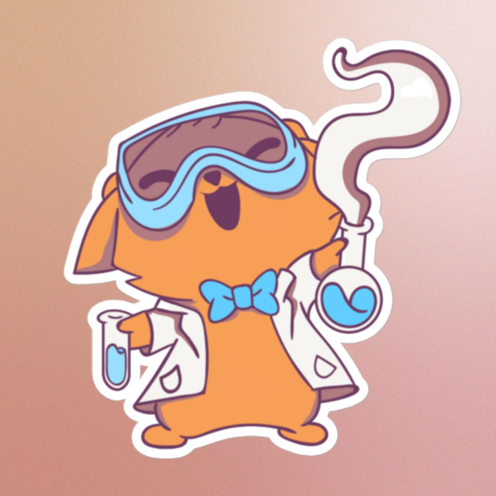 Cat in Lab Coat Sticker, Experiment, Chemistry, Silly, Kitty, Safety ...
